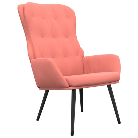 Scaun de relaxare vidaXL, roz, catifea, 70 x 77 x 98 cm - eMAG.ro