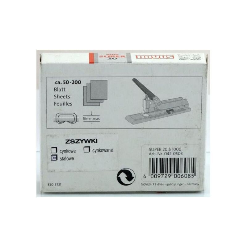 Set 1000 capse, Novus, 23/20, Otel, Argintiu - eMAG.ro