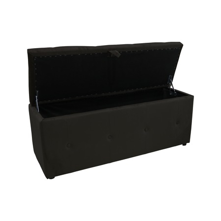 Bancheta tapitata Ilinca cu lada de depozitare, 122x43x52cm, catifea ...