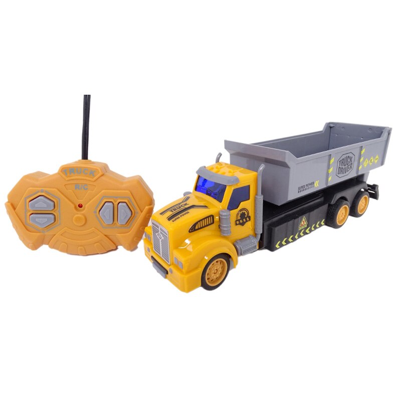 Camion cu Bena cu telecomanda, sunete si lumini, galben - eMAG.ro