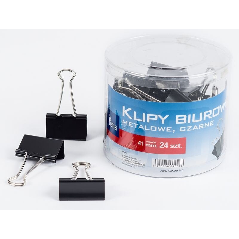 Clips metalic, Tetis, 41mm, 24 bucati, Negru - eMAG.ro