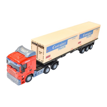 Camion (cap tir cu remorca) Rosu jucarie - eMAG.ro