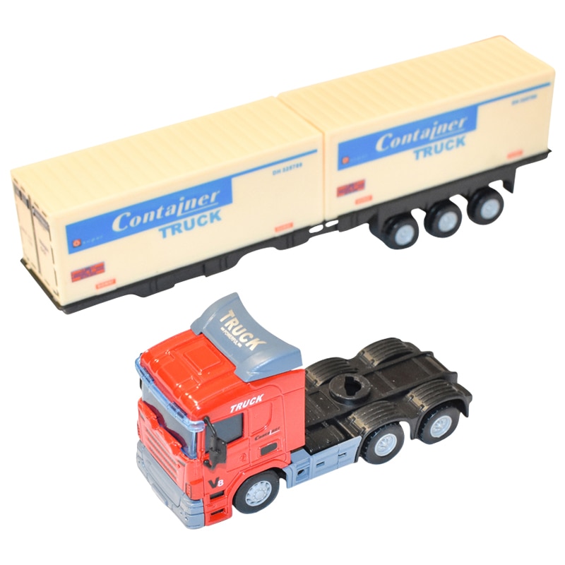 Camion (cap tir cu remorca) Rosu jucarie - eMAG.ro