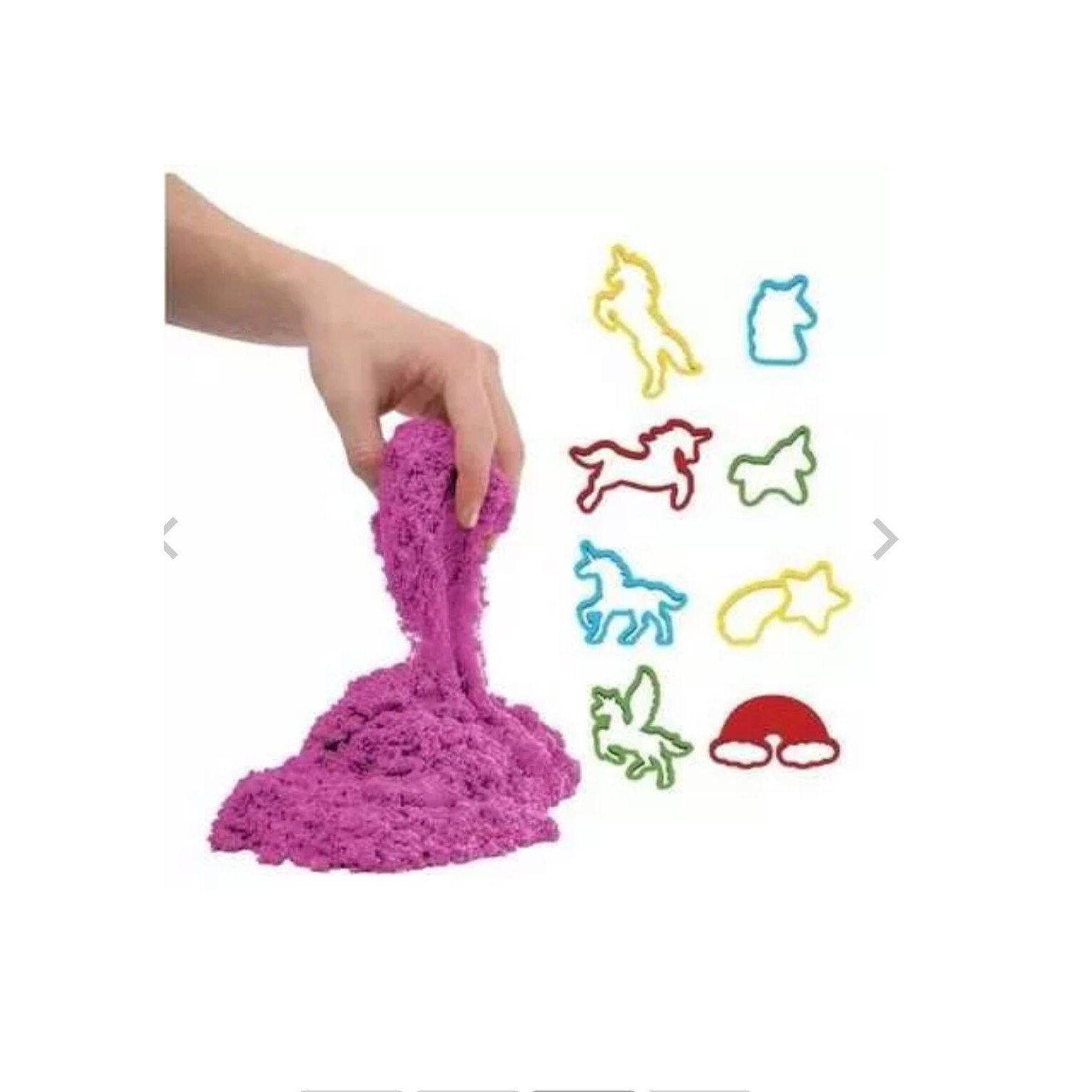 Set nisip kinetic cu 8 forme de modelat unicorn 650g roz play sand art ...