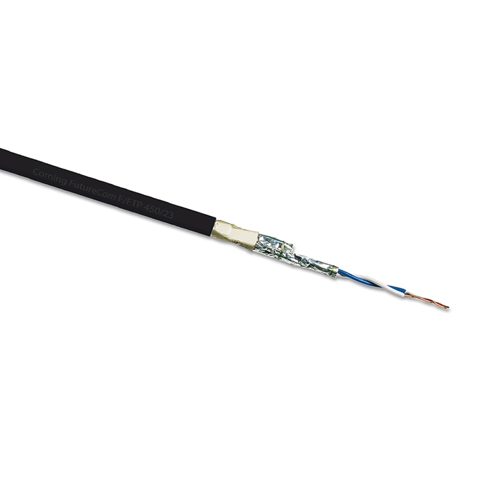 Cablu de exterior F/FTP Cat.6, 450 MHz, AWG 23, manta PE, negru, tambur ...