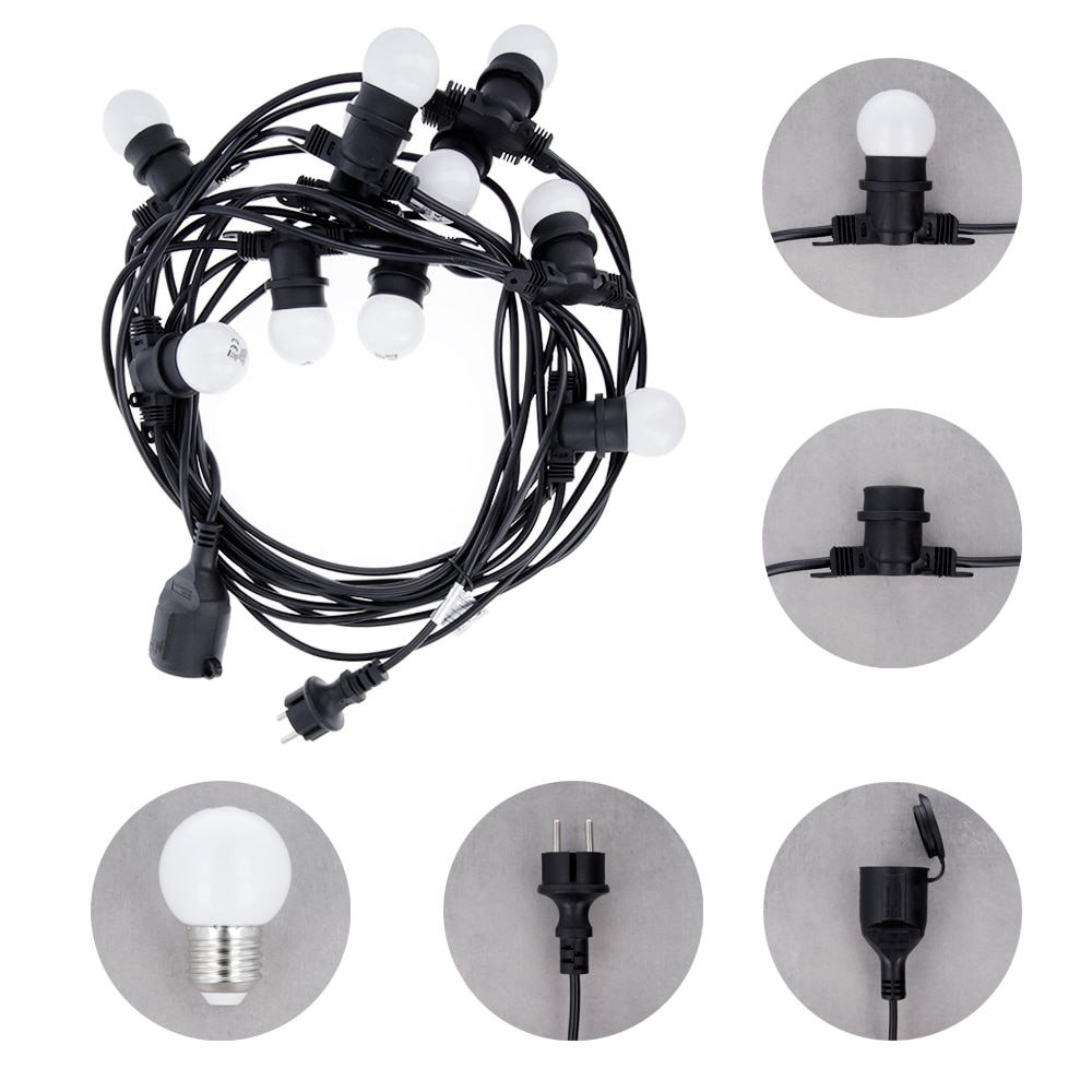 Becuri de Gradina, Lungime 12m, 10 Becuri, G45, 2w, Ip65 - eMAG.ro