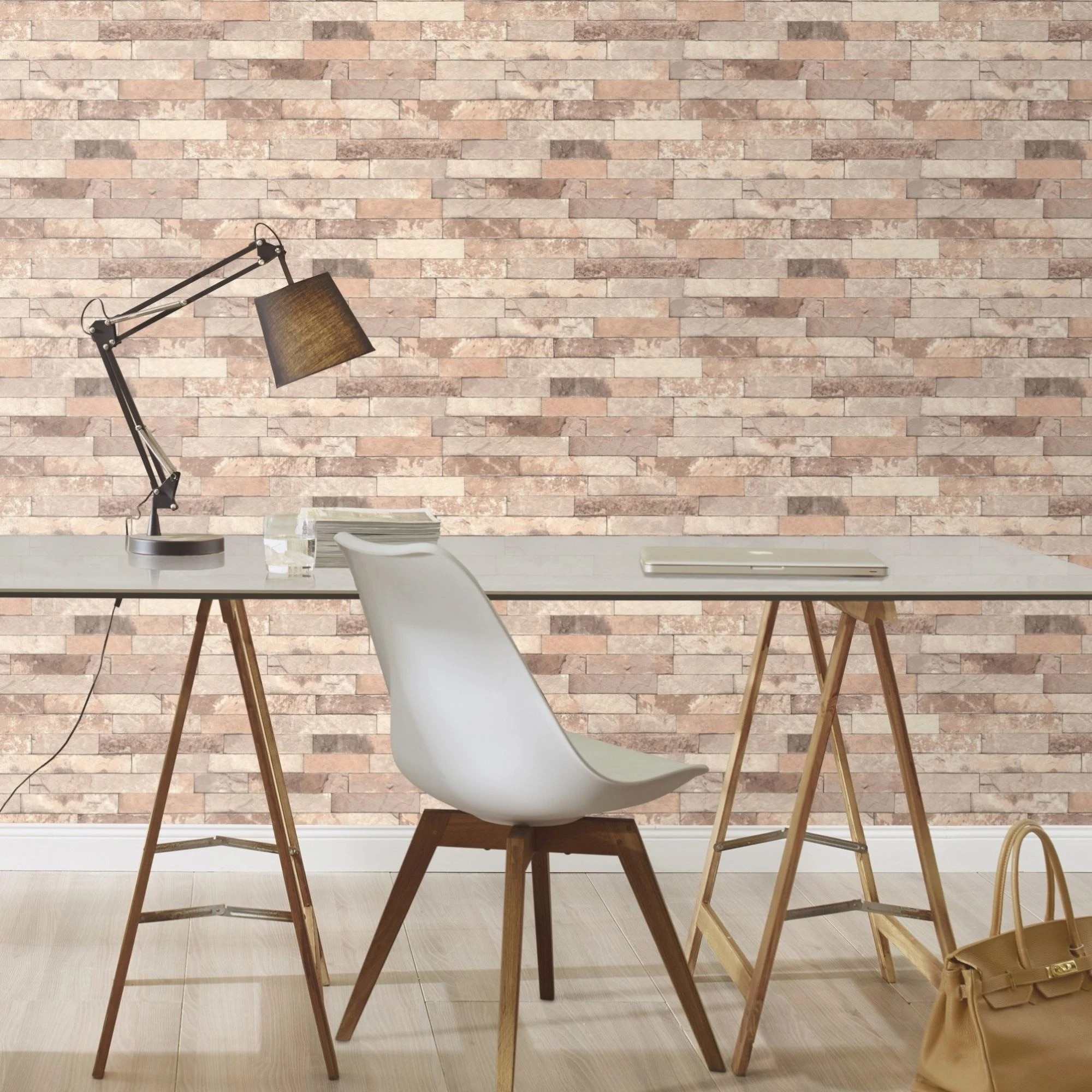 Tapet vinil, model tip piatra, bej, rola 10 x 0.53 m - eMAG.ro