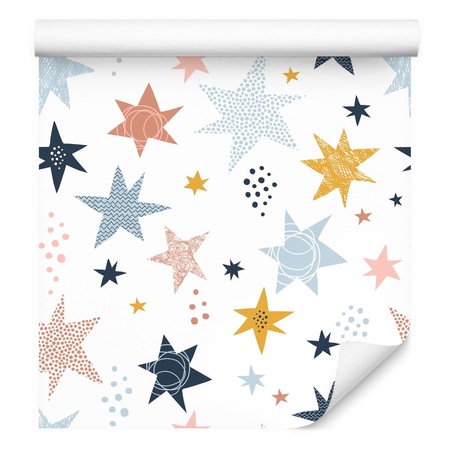 Tapet Pentru Camera Copilului Stele Buline Zigzaguri Desene 53cm x 10m ...