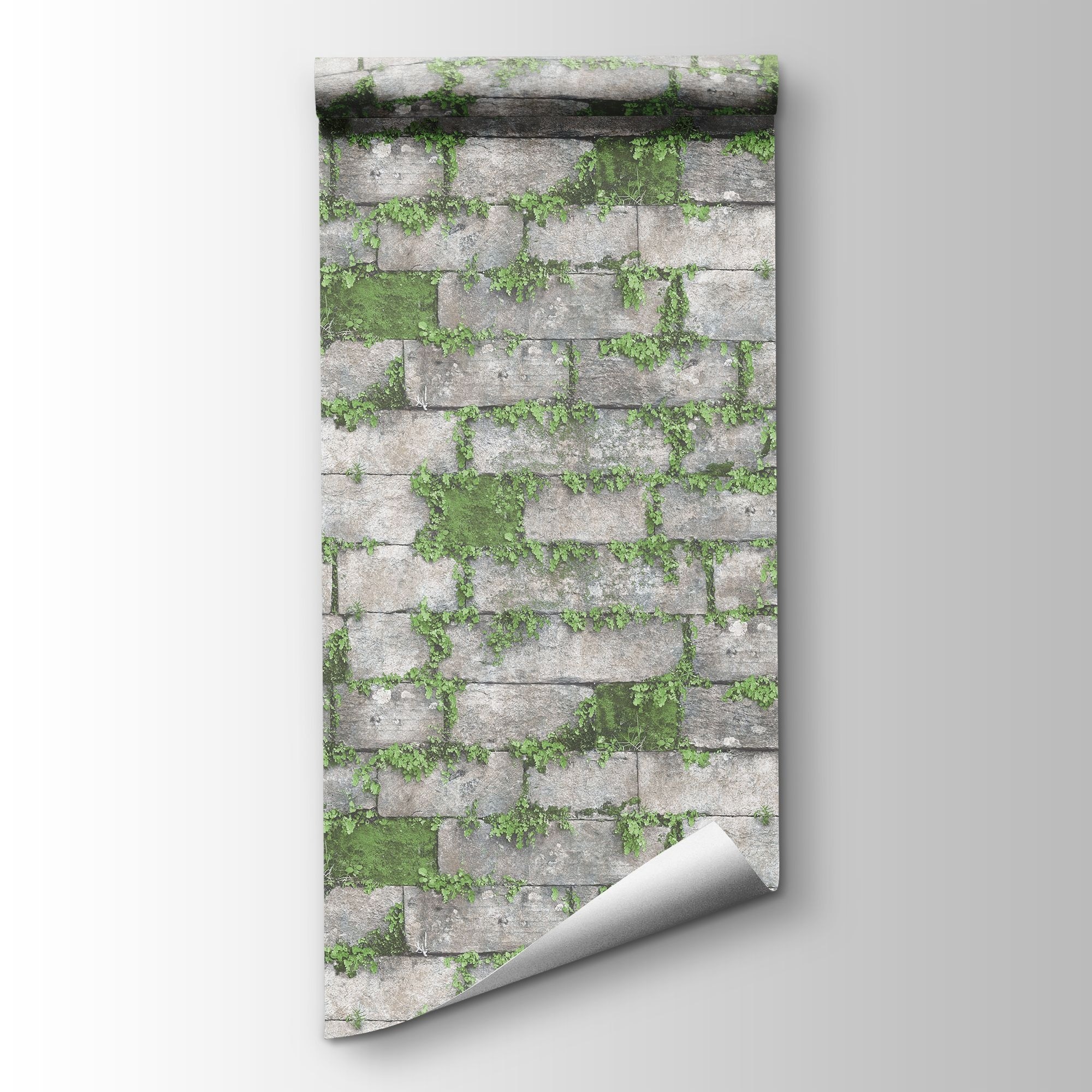 Tapet hartie, model tip caramida, gri / verde, rola 10 x 0.53 m - eMAG.ro