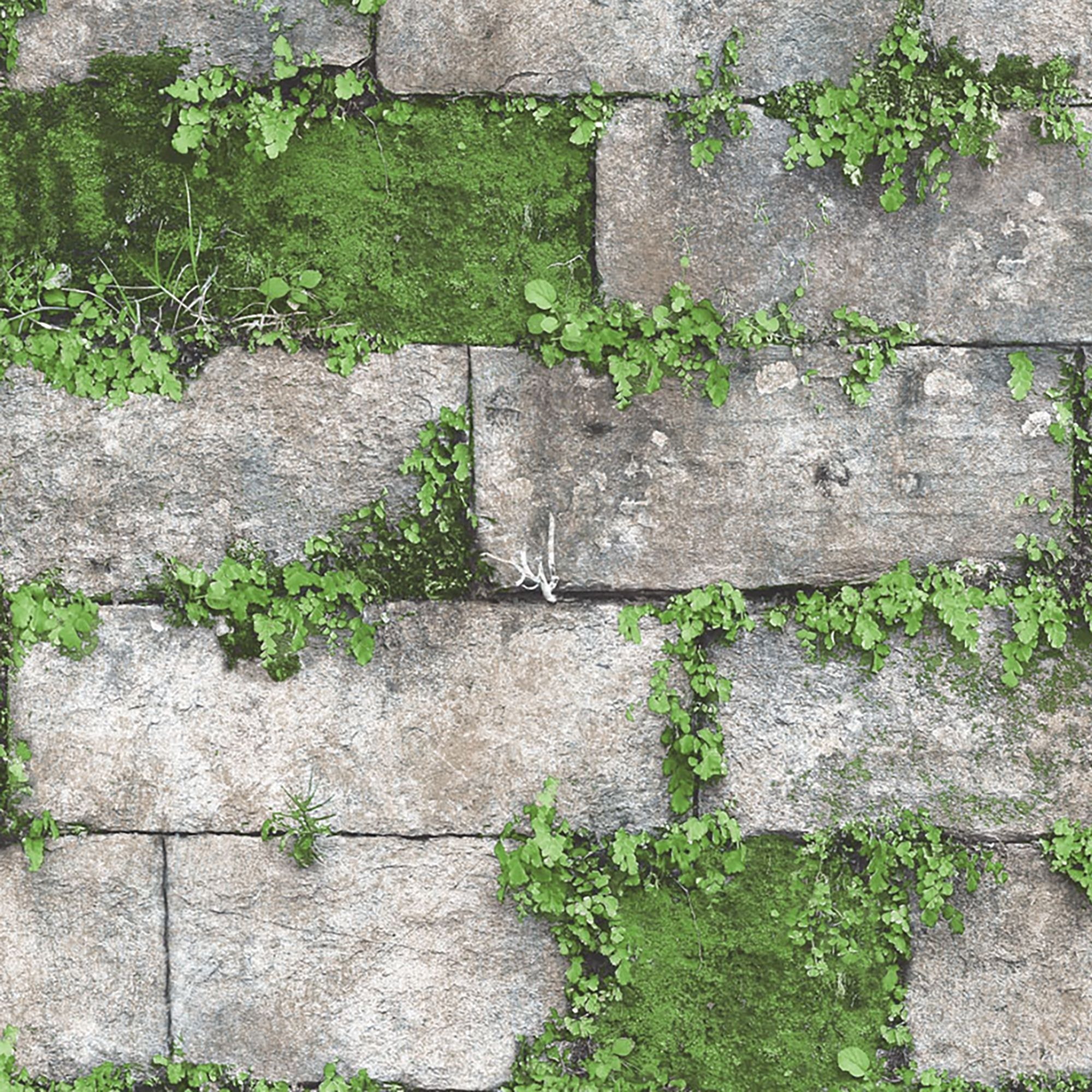 Tapet hartie, model tip caramida, gri / verde, rola 10 x 0.53 m - eMAG.ro