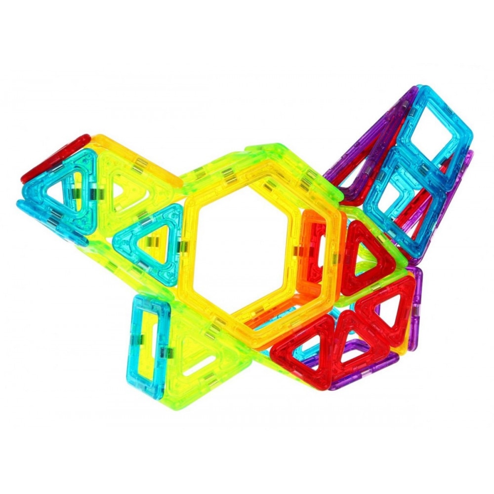 Set inteligent constructie magnetica cu 128 piese, lego, educativ si ...
