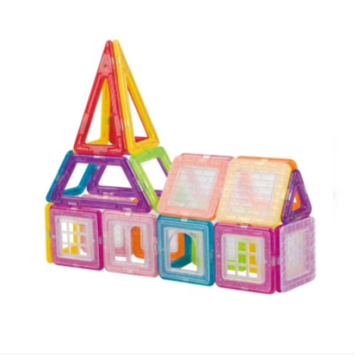 Set inteligent constructie magnetica cu 128 piese, lego, educativ si ...