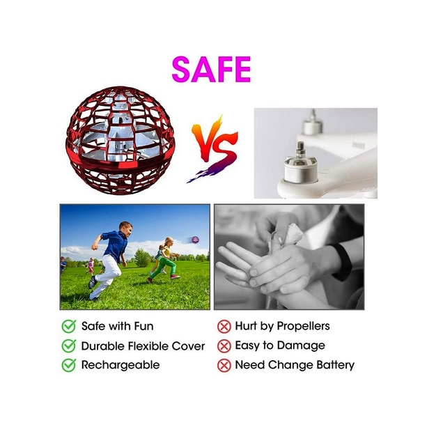 Minge zburatoare LED, Flynova Pro, cablu USB inclus, WSN, Red - eMAG.ro