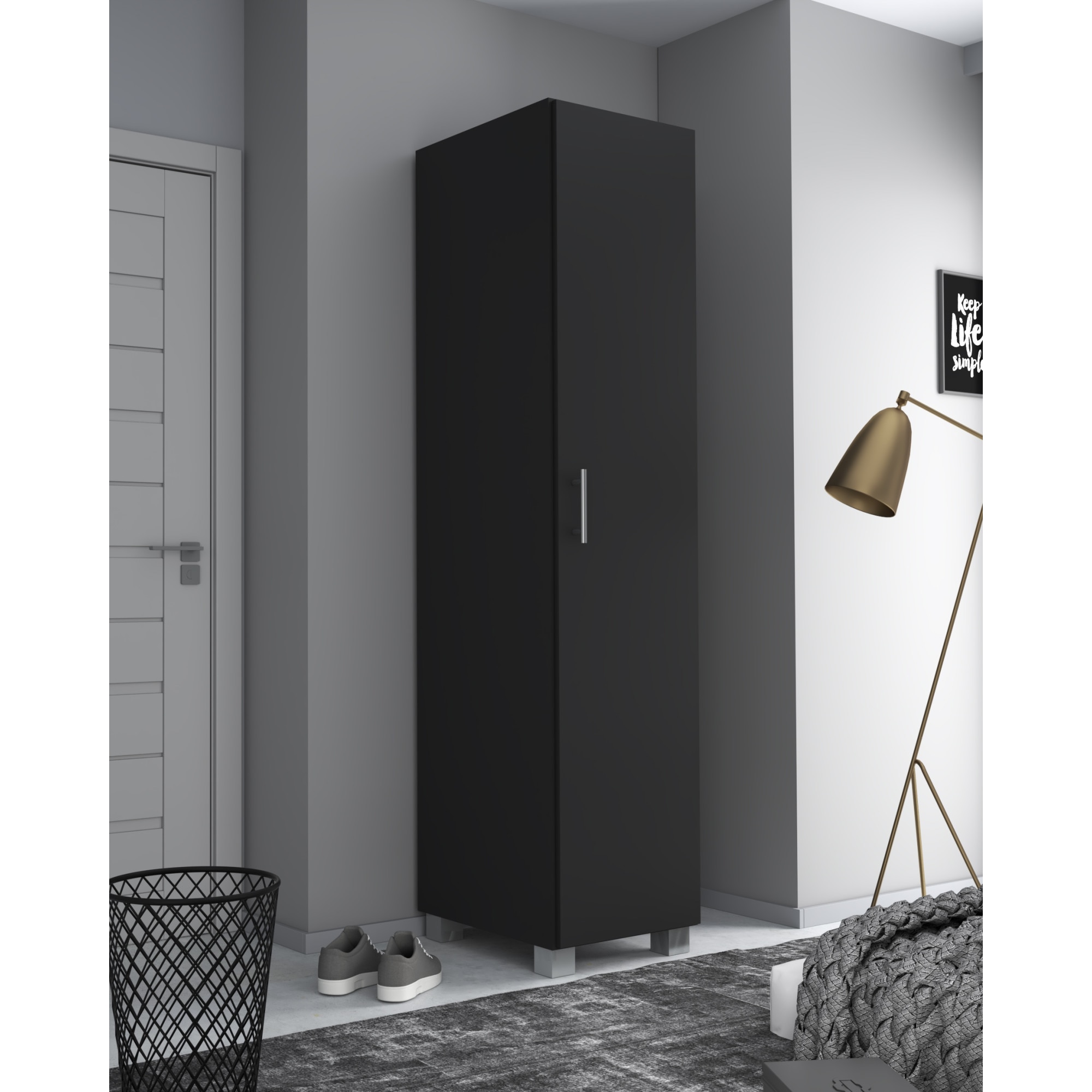 Dulap, 180 cm, PAL/PVC, Negru - eMAG.ro