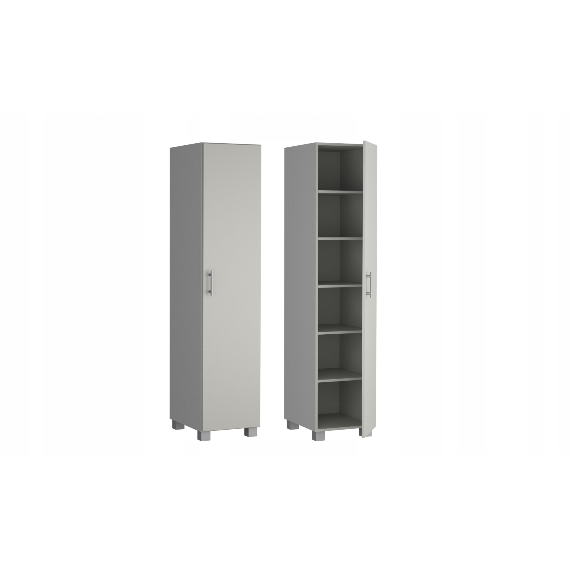 Dulap, 180 cm, PAL/PVC, Gri - eMAG.ro