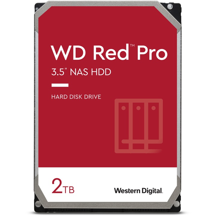 HDD WD Red Pro, 2TB, 7200rpm, 64MB cache, SATA III - eMAG.ro