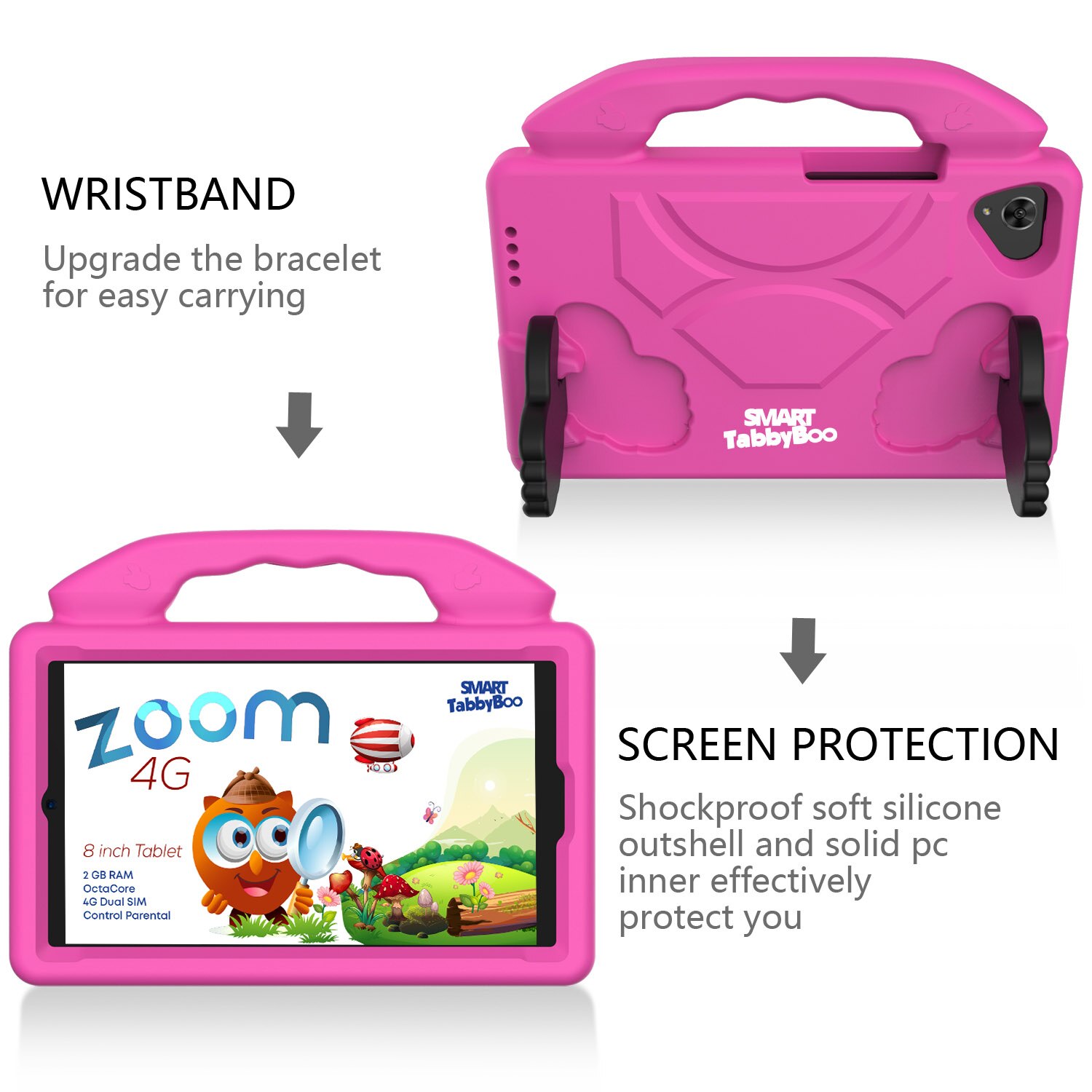 Tableta SMART TabbyBoo Zoom 4G OctaCore dual SIM 2GB RAM ecran 8 inch ...