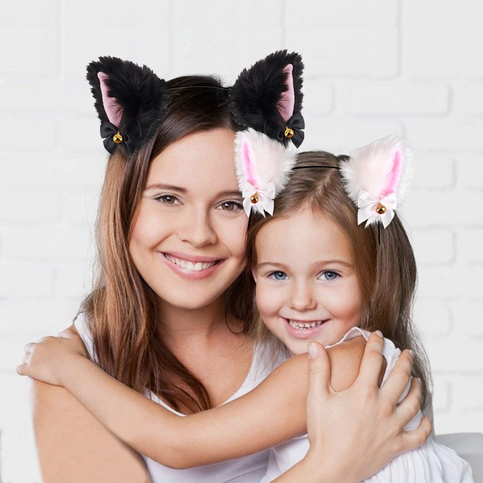 Set 2 bentite urechi pisica, Koungiam, Plus/Blana, Negru - eMAG.ro