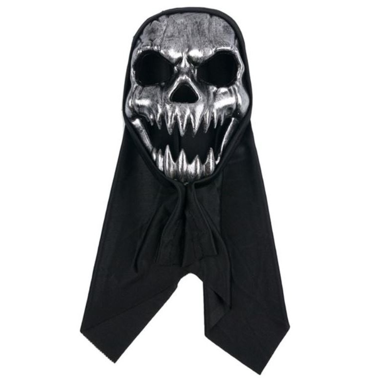 Masca de Halloween craniu cu gluga, Syamag, marime universala - eMAG.ro