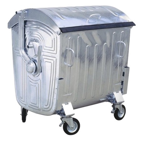 Container Zincat Profesional IdealStore, 4 roti pivotante, Orificiu de ...