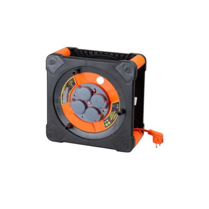 Derulator caseta 4 prize 20m 3X1.5 IP44, Emfanorm - eMAG.ro