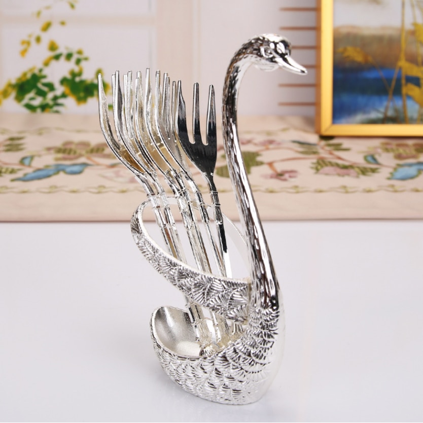 Set 6 furculite desert, Metal/Argint, 13 cm, Argintiu - eMAG.ro