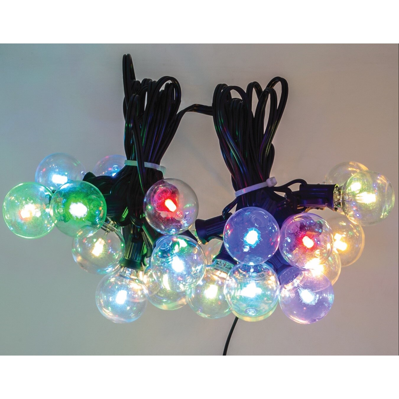 Instalatie luminoasa solara cu 25 becuri LED G40, RGB, IP65, 1,5W ...