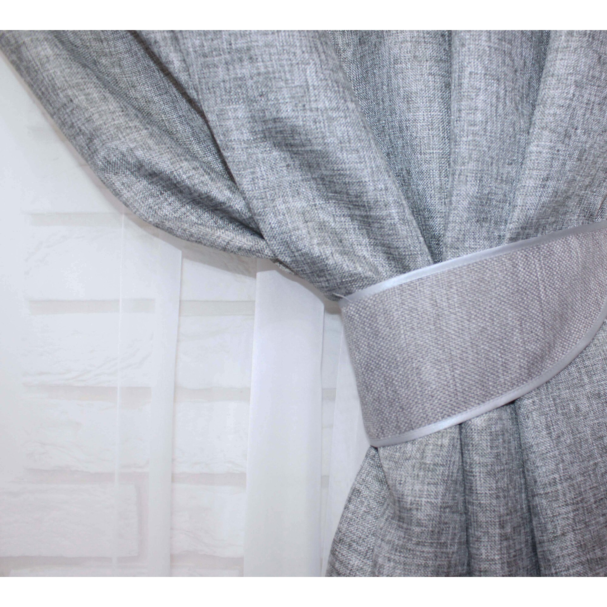 Set 2 buc draperii in, Gri, 150 X 245 - eMAG.ro