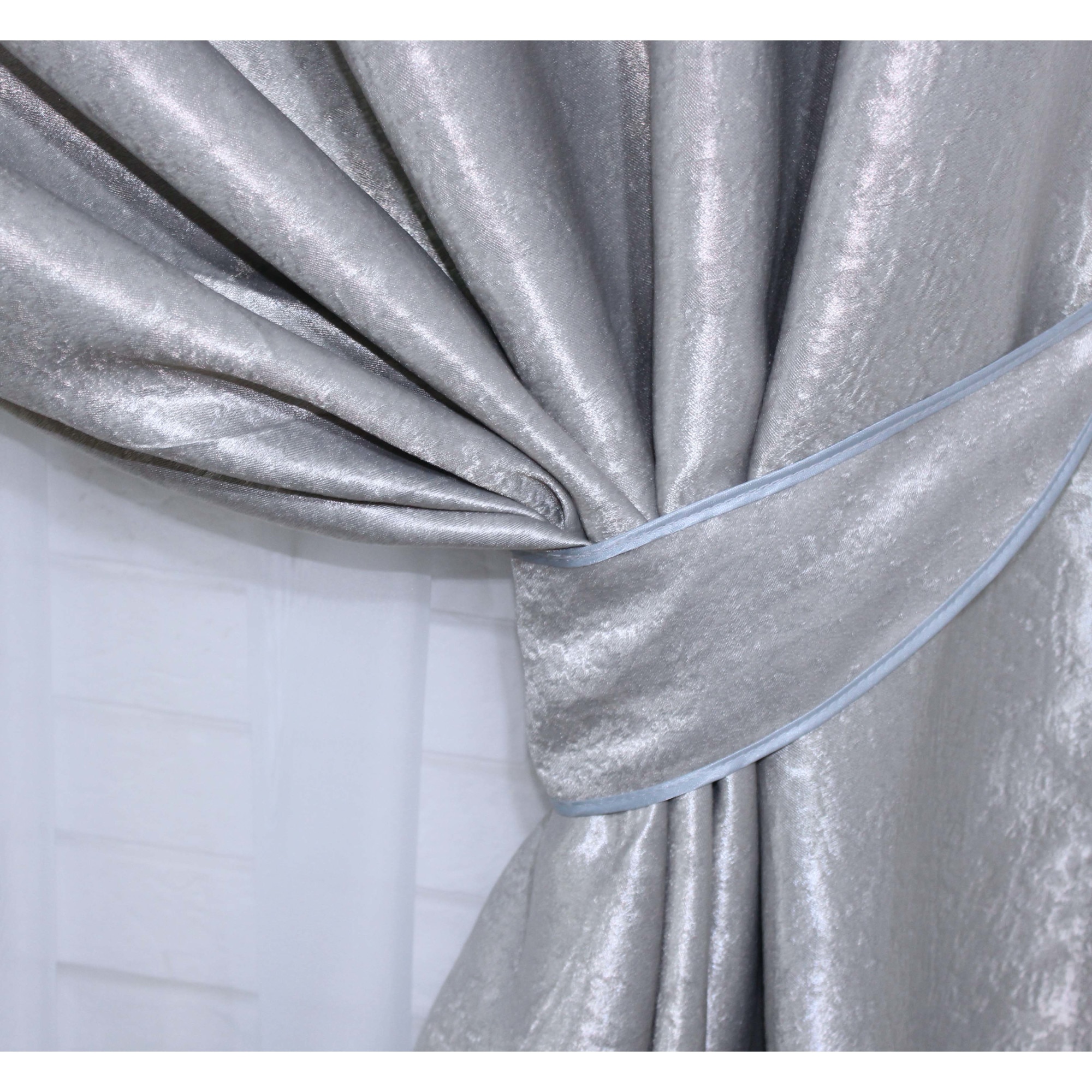 Set 2 buc draperii din matrial Soft, Gri, 150 x 245 - eMAG.ro