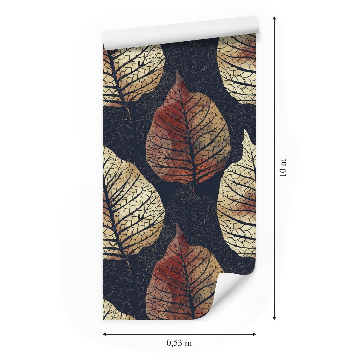 Tapet Pentru Living Frunze de Toamna Copaci Acuarela 53cm x 10m Rola ...