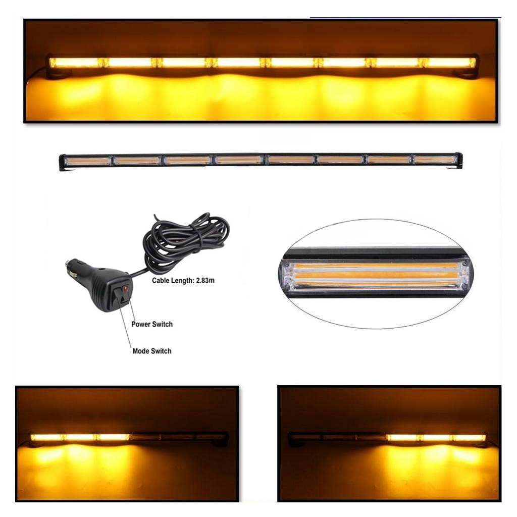 Girofar LED, Flexzon, 12-24V, 144W, 9 Мoduri de Iluminare 120cm - eMAG.ro