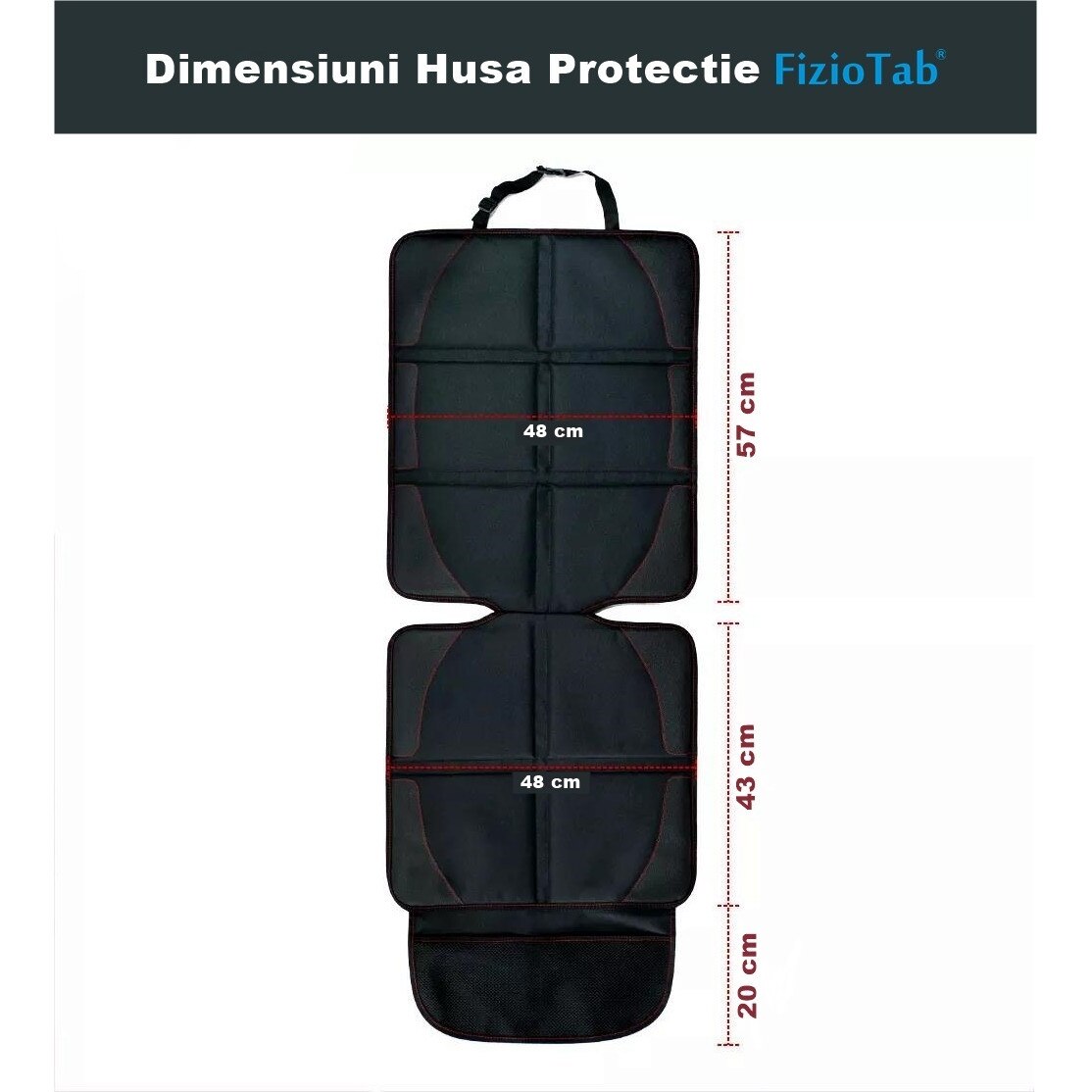 Husa Protectie Bancheta Auto FizioTab®, 2 Buzunare de Depozitare ...