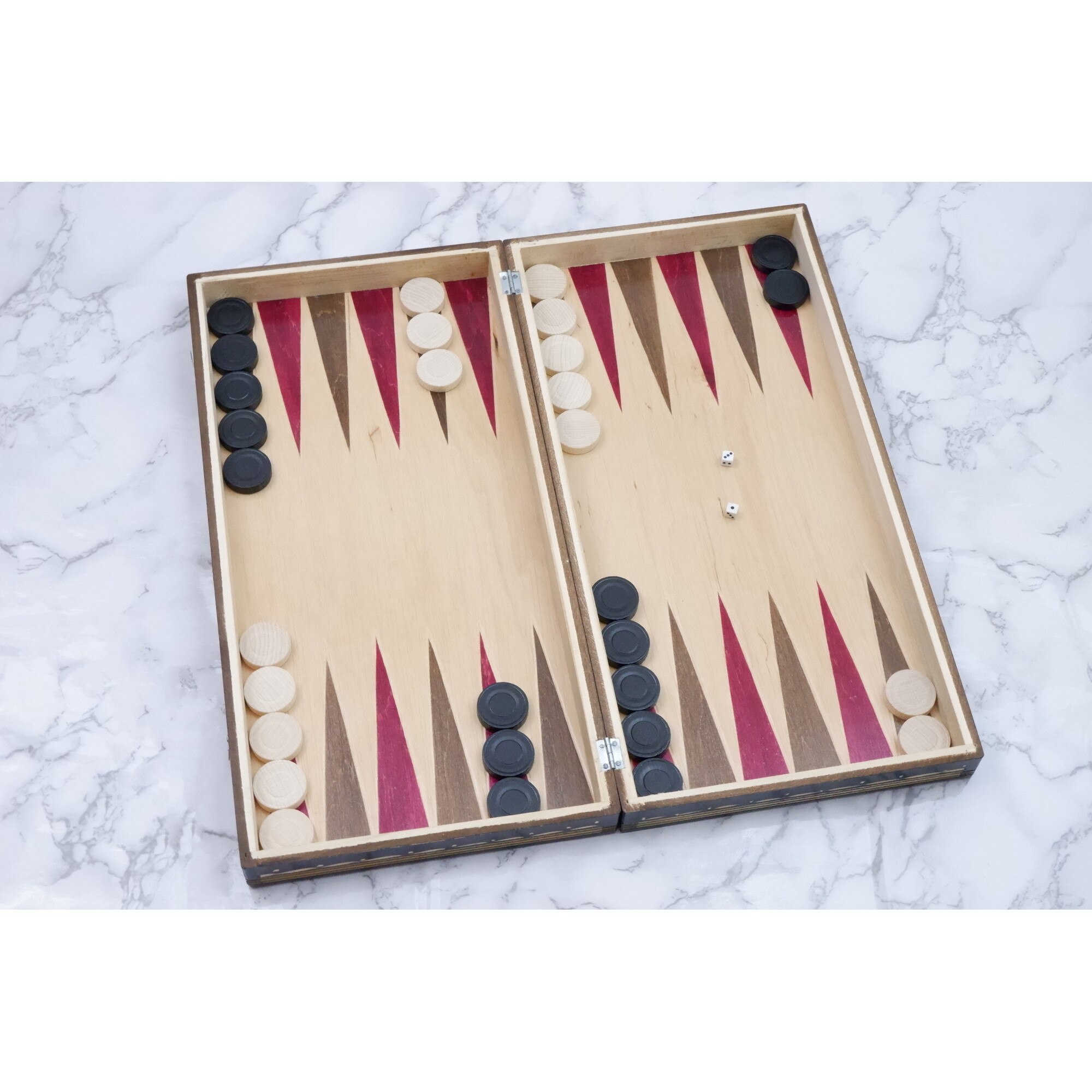 Joc Sah si Table din Lemn ROmde™, 44x44 cm, Negru cu Alb, Numerotat ...