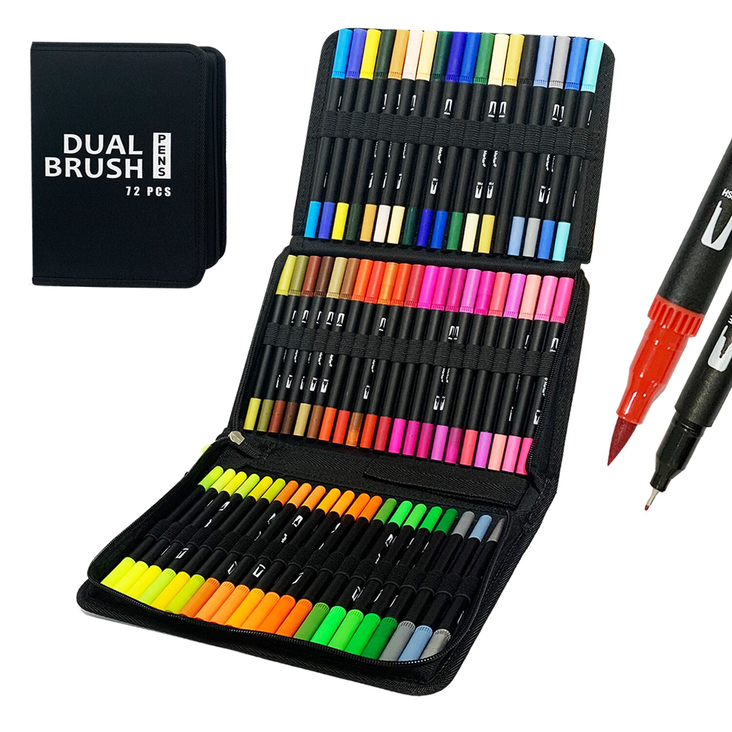 Set 72 pixuri marcare colorate, sfaturi duble, Multicolor - eMAG.ro