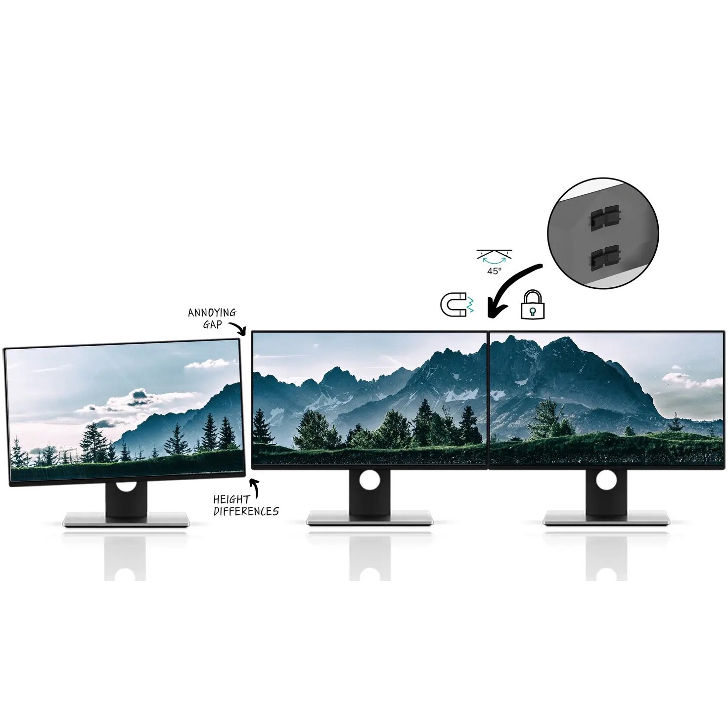 Suport birou 2 monitoare ConnectedView SCREENBUDDY Set, Negru - eMAG.ro
