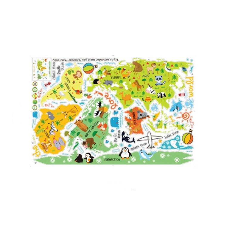 Sticker educativ - Harta animata a lumii pentru copii Eosette - eMAG.ro