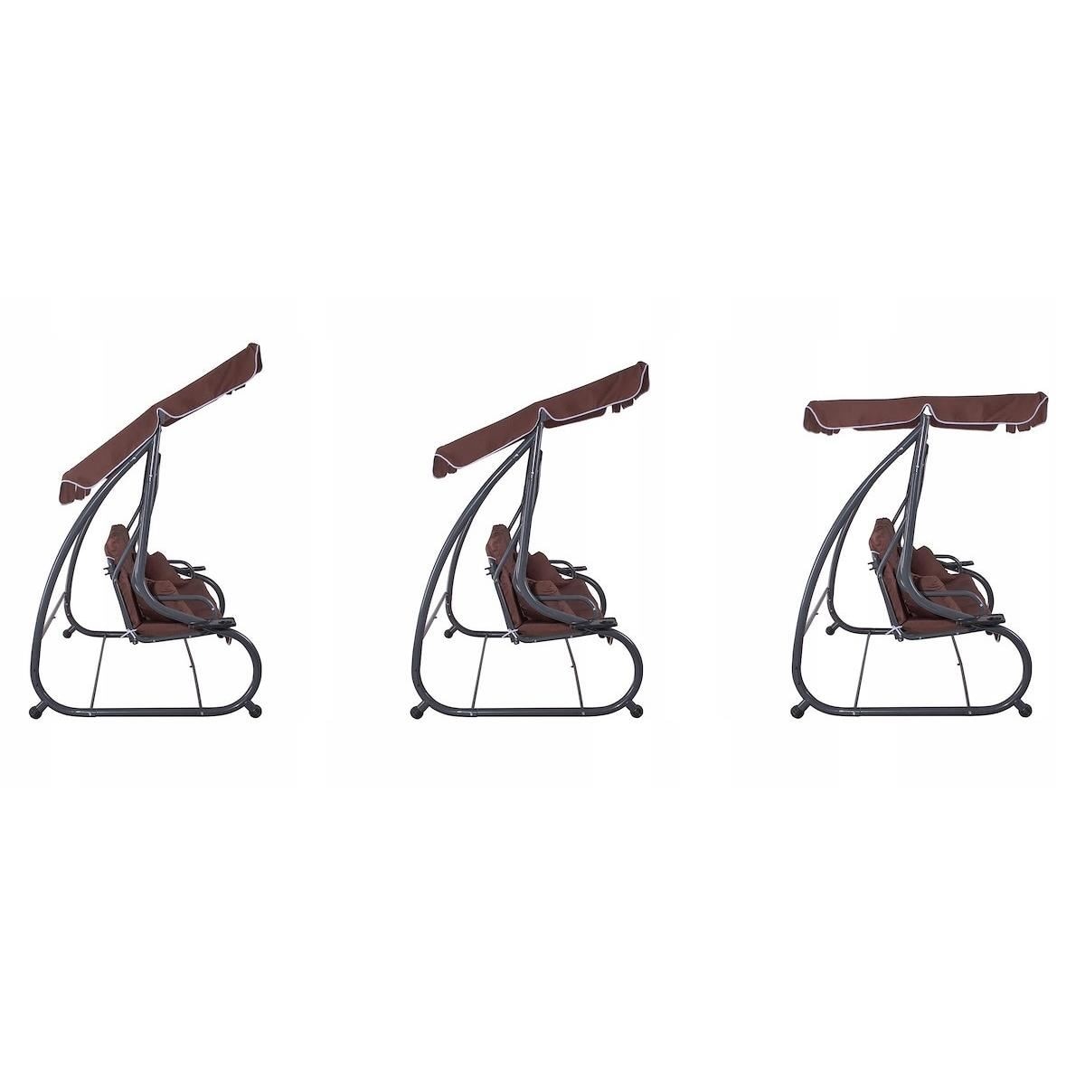 SPRINGOS Kerti hintaágy, 4 férőhelyes, barna, 220x120x162 cm ...