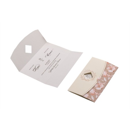 Invitatie de nunta eleganta cu elemente florale, Cod 9161 - eMAG.ro