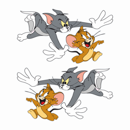 Set 2 Stickere Tom & Jerry, stanga-dreapta 70 x 40 cm - eMAG.ro