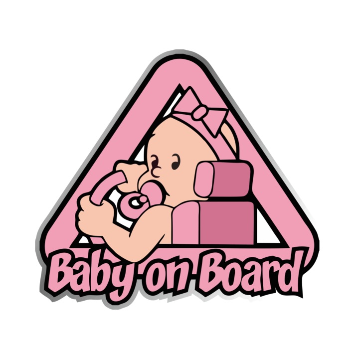 Sticker Baby Girl on Board 3 Reflectorizant, 20 x 20 cm - eMAG.ro