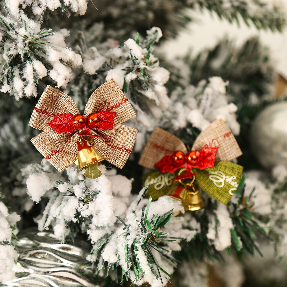 Set 10 Fundite de Craciun, cu Clopote, Decor Suspendat, 2 Stiluri, 5x4 ...