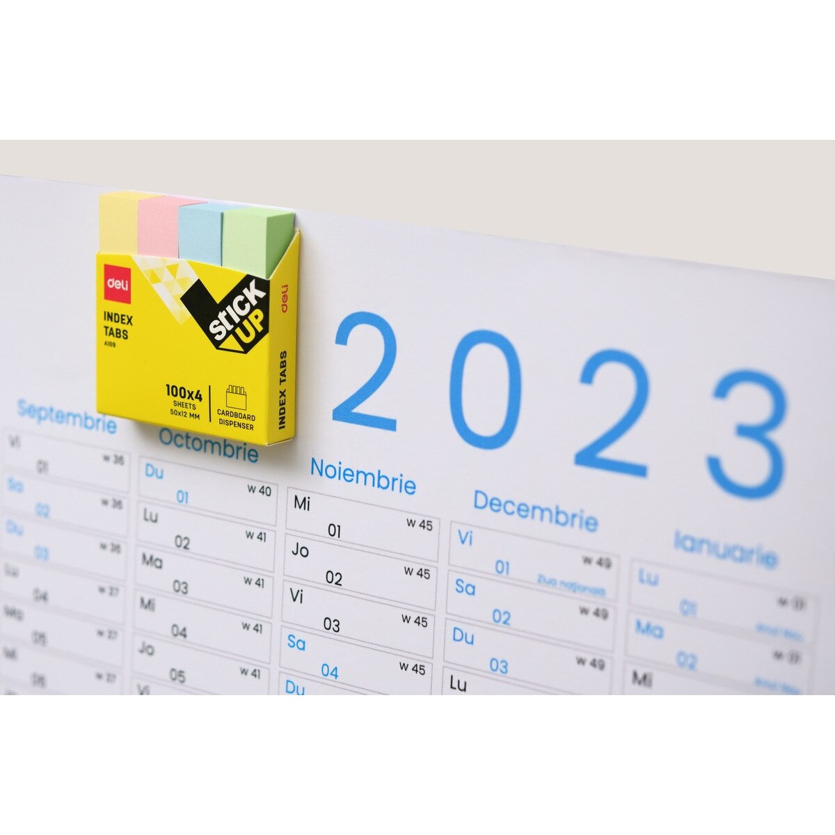 Calendar Planner Anual A2 13 luni 2023, cu post-it - eMAG.ro