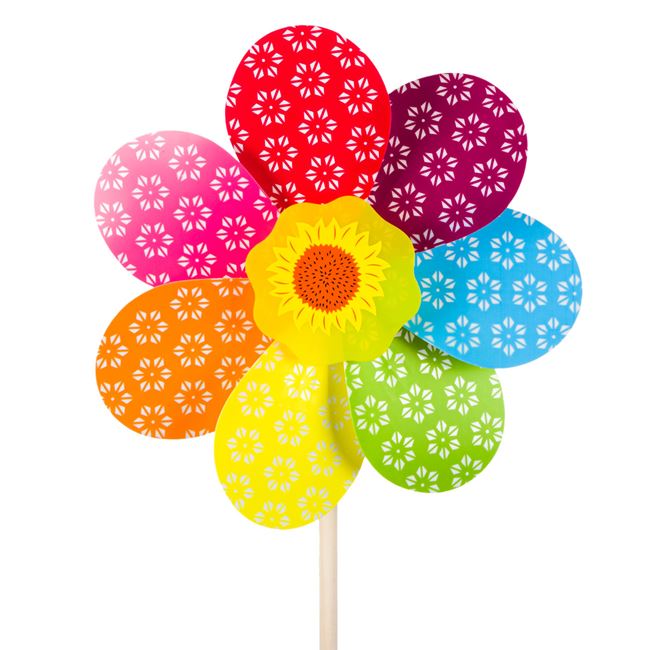 Morisca de vant model floare, multicolor, 56 cm - eMAG.ro