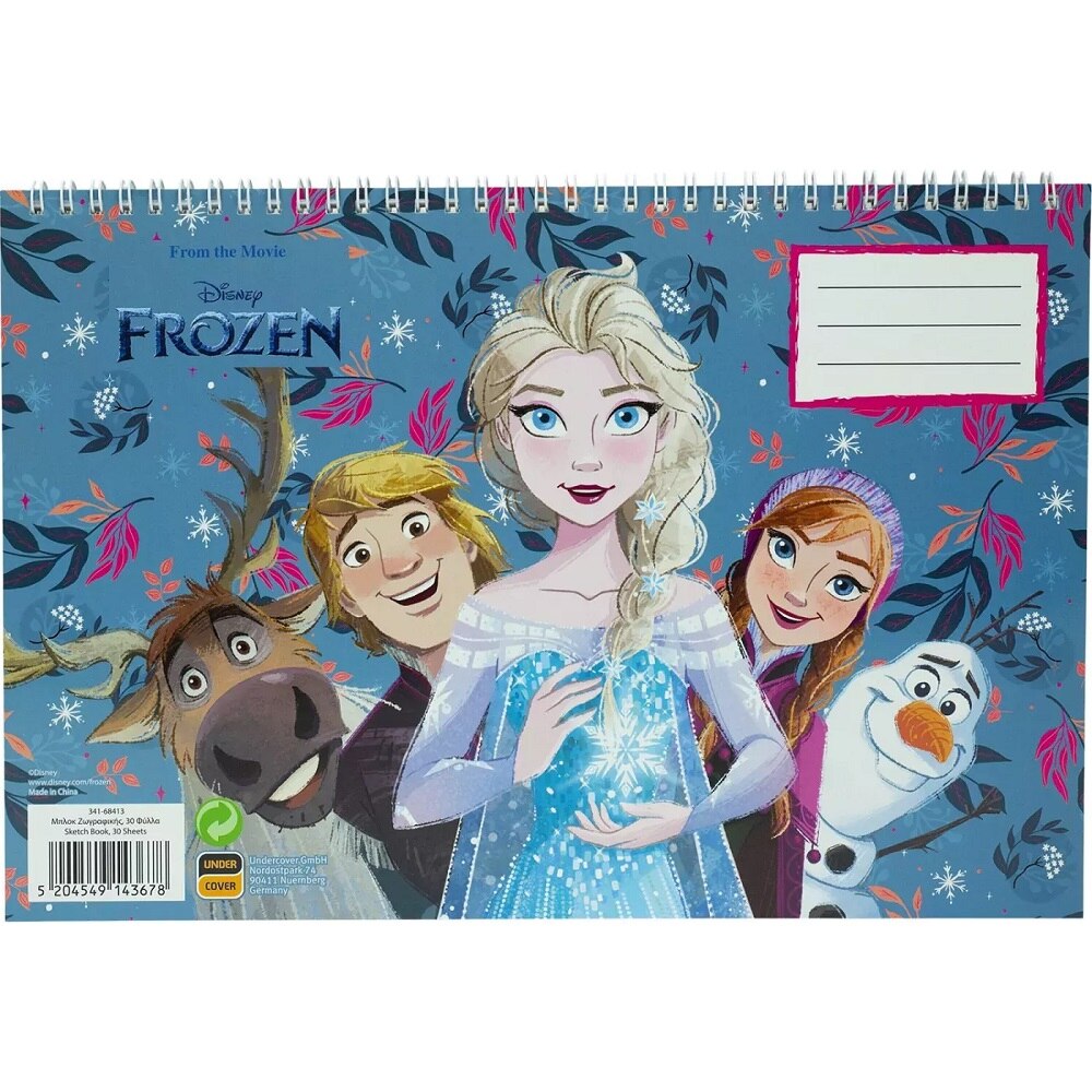 Bloc desen A4 spira Frozen, 30 coli Bleu - eMAG.ro
