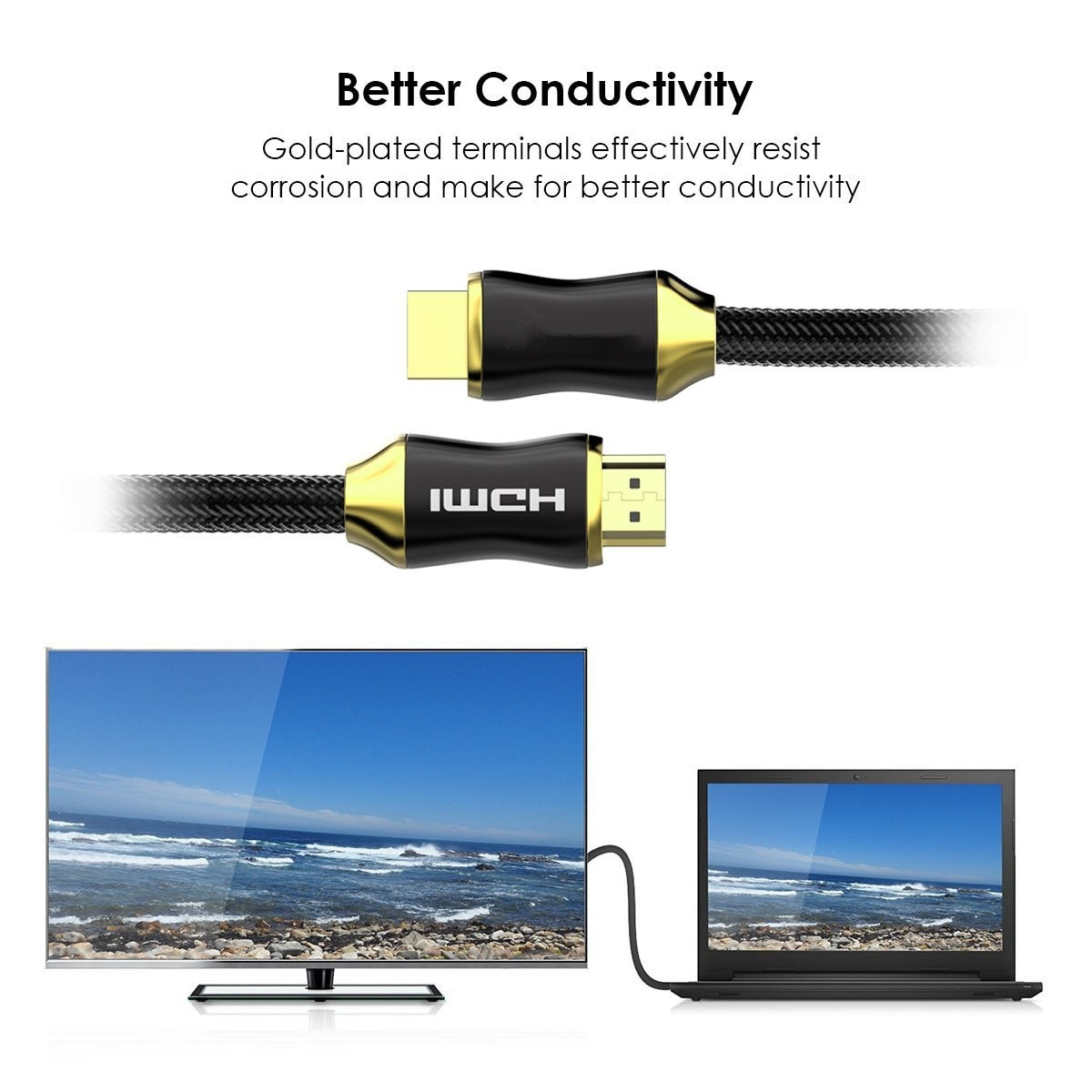 Adaptor video, HDMI, tata- tata, 4K, 2m, Negru - eMAG.ro