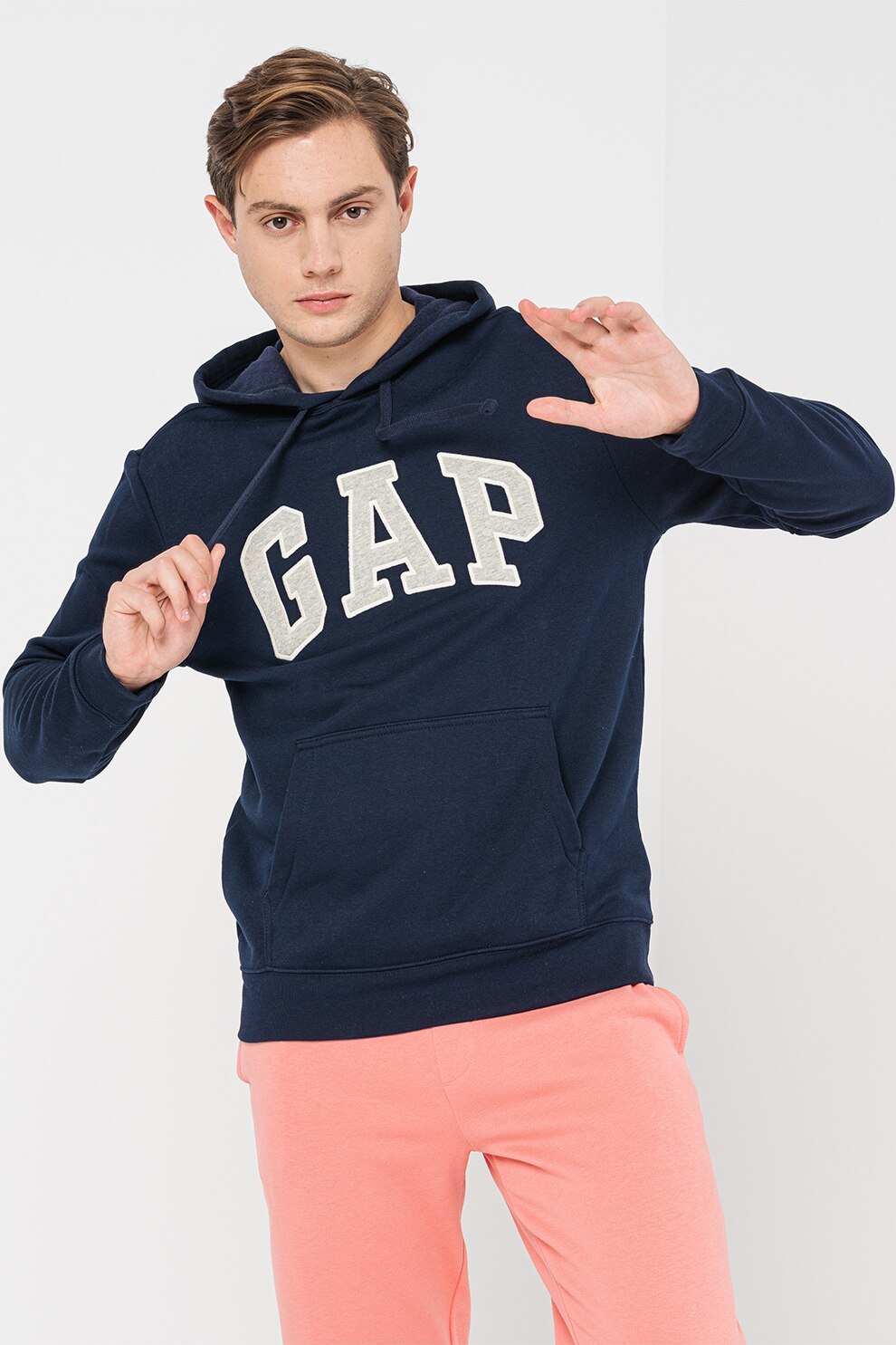 GAP, Худи с лого, Тъмносин, XL - eMAG.bg