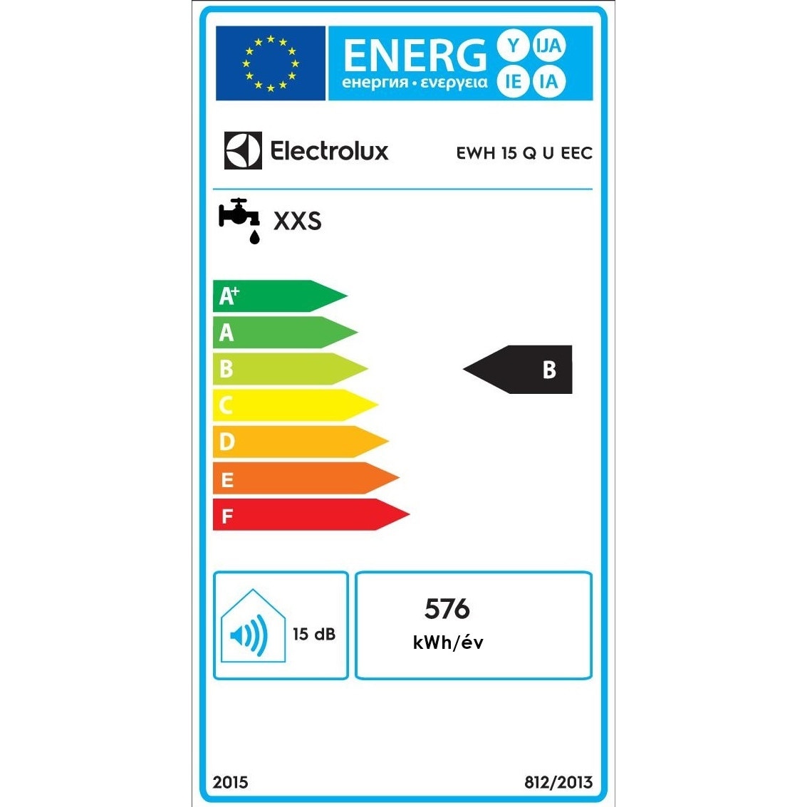 ELECTROLUX EWH 15 Q-BIC "U" 2500w, 15L-es elektromos vímelegítő, bojler ...
