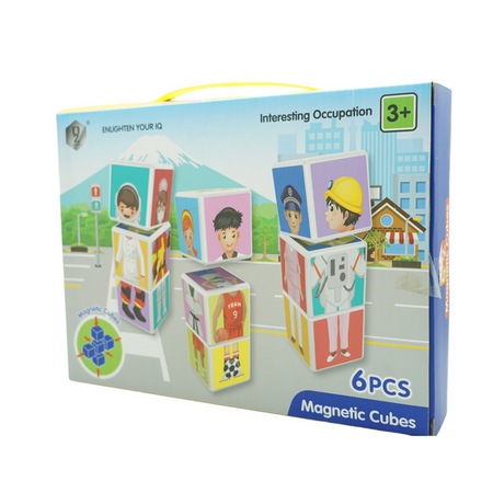 Set 6 cuburi magnetice educational si creativ pentru copii, SOLTOY ...