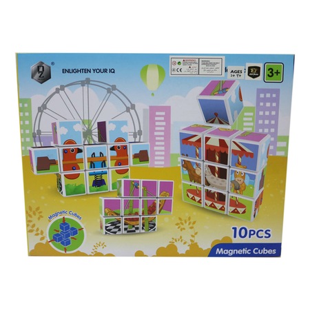 Set 10 cuburi magnetice educational si creativ pentru copii, SOLTOY ...
