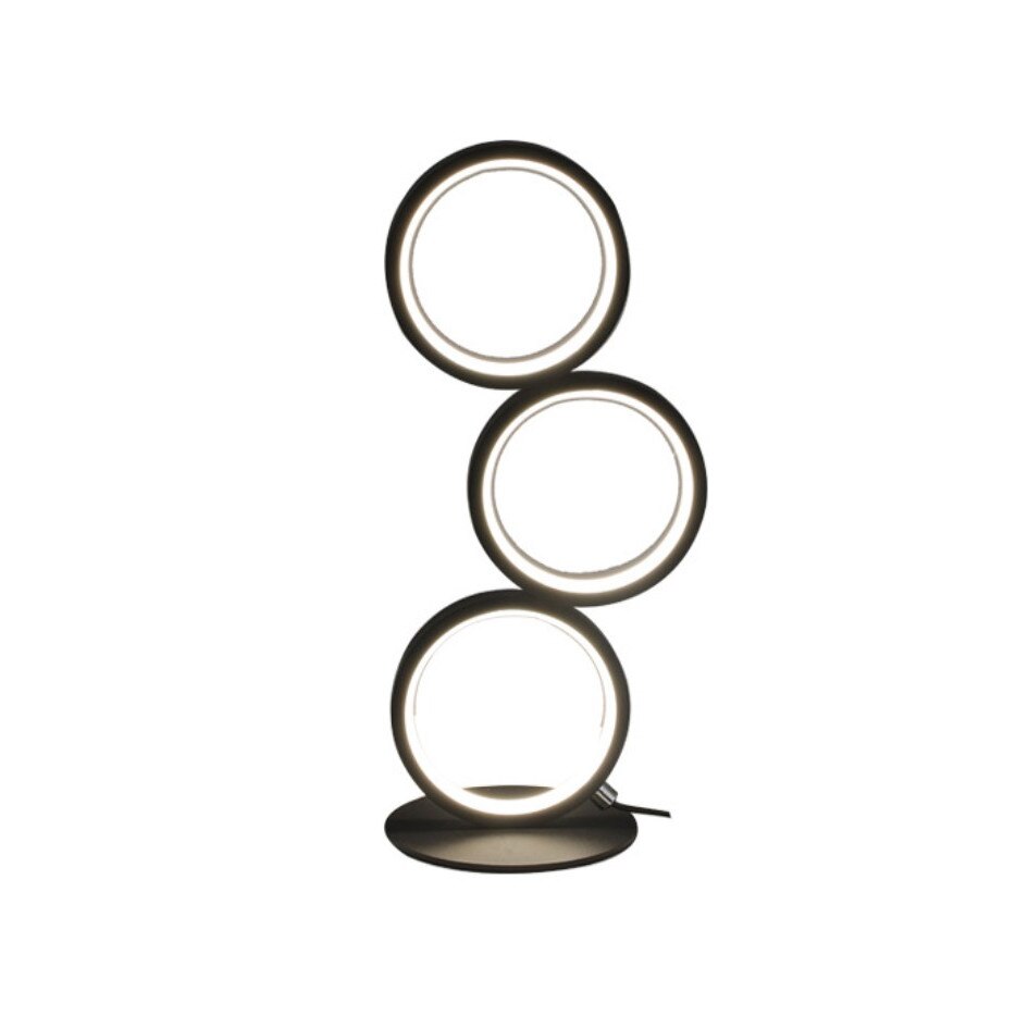 Veioza LED 12w Cercuri cu Intensitate Reglabila, Buton Touch, Aluminiu ...